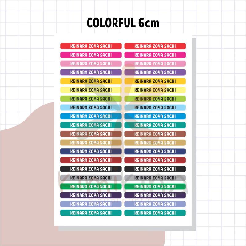 (30-40 PCS STICKER) STIKER / LABEL NAMA untuk alat tulis agar - Shop ...