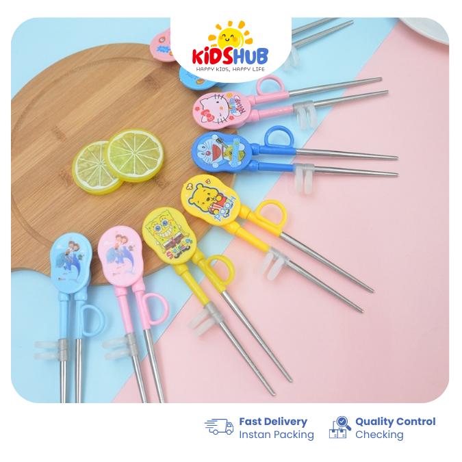 Sumpit Anak Karakter Spongebob Kartun Stainless Steel Food Grade - Shop ...