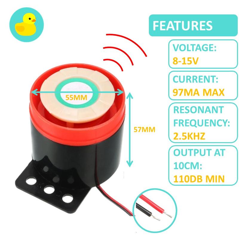 12V High Decibel Alarm Buzzer - TikTok Shop Malaysia
