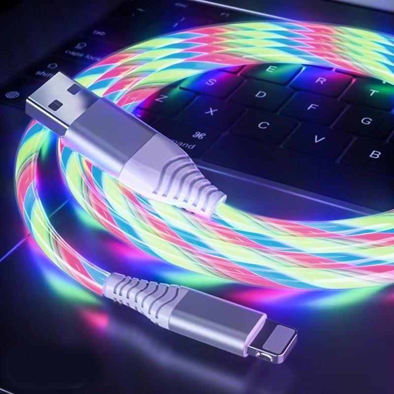 Fast charge 4A flowing LED Light USB cable for Android Micro - TikTok ...