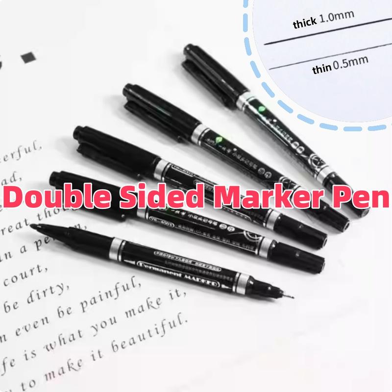 COD Permanent Marker Pen Double Head Quick Dry Waterproof Ink Draw Fine ...
