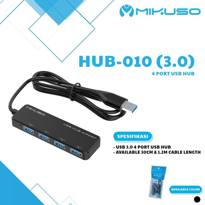 Promo Mikuso HUB-010 USB HUB 4 Port 3 Port USB 2.0 1 Port USB 3.0 - HUB ...