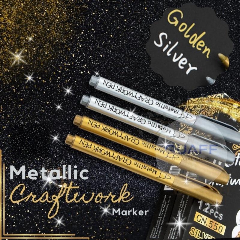 QUAFF Metallic Gold Silver Putih Pen Marker Spidol Metalik Emas - Shop ...