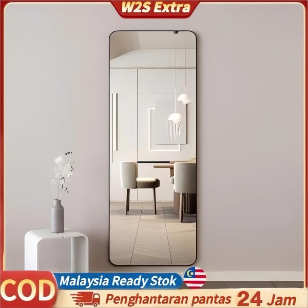 W2S Extra Long Wall Large Full Length Room Hang Tall Black cermin ...