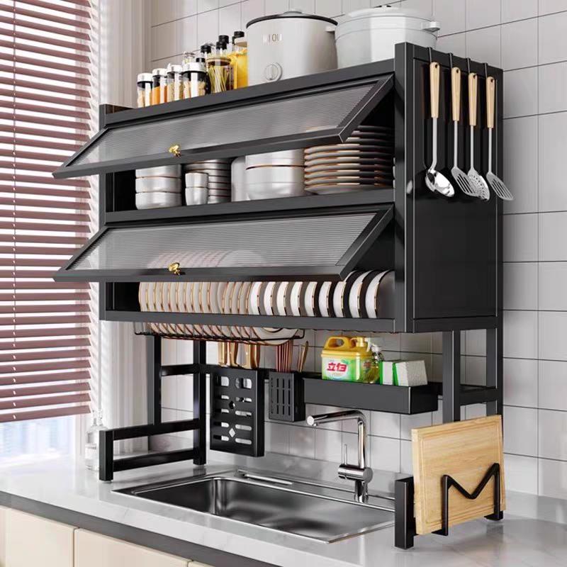 Gooreestyle Dish Cabinet Rack Plate Drying Storage Kitchen Organizer ...