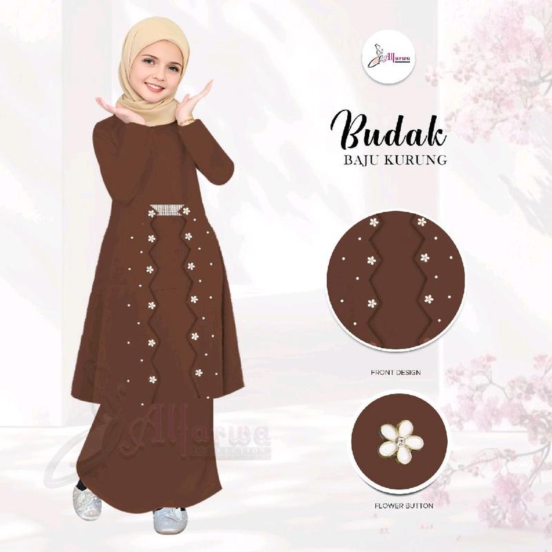New fashion designer Baju Budak Long dress with front flowe - TikTok ...