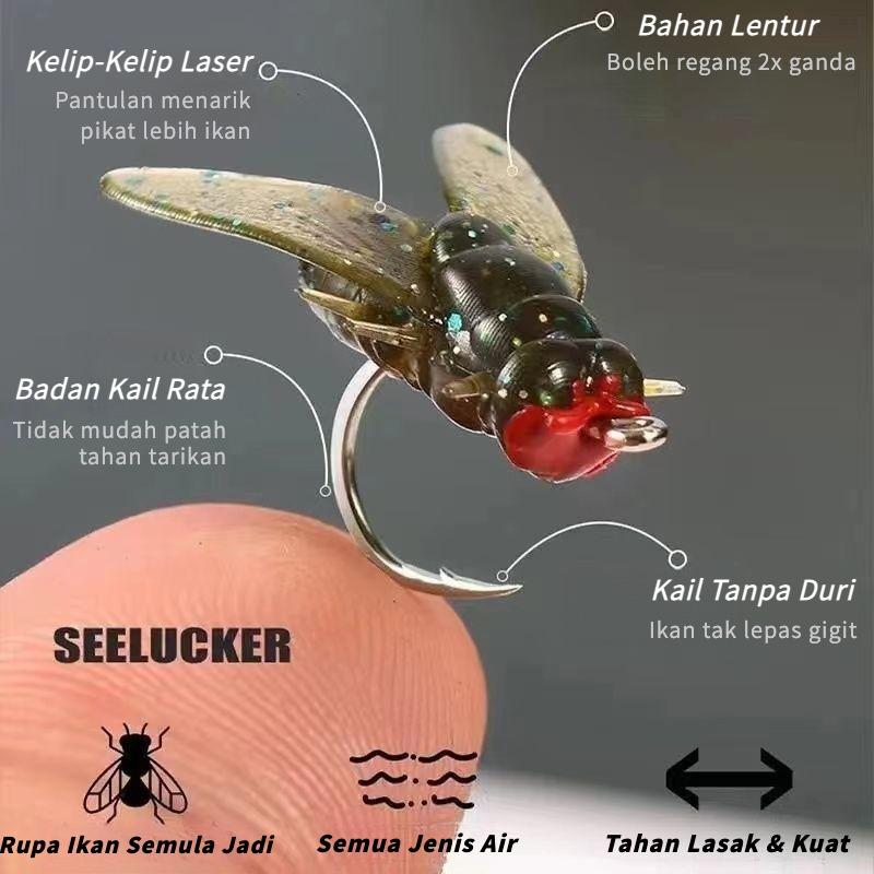 Set Umpan Serangga Tiruan | Mata Kail Lalat + Bahan Penarik | Sungai ...