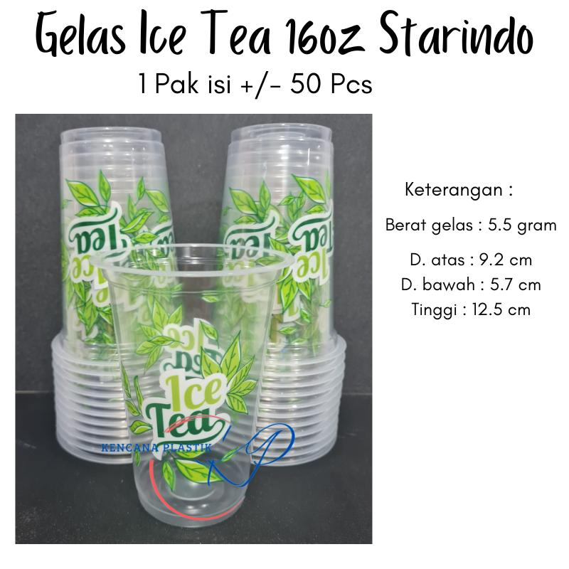 Gelas Ice Tea Buah 16oz Starindo Isi 50 Pcs l Cup Es Tea Teh - Shop ...
