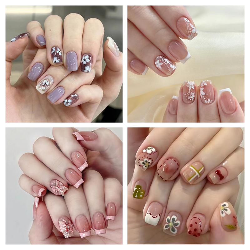 Fake Nails 24 Pieces/strip 【Send Jelly Gum】Waterproof Nail Patches ...