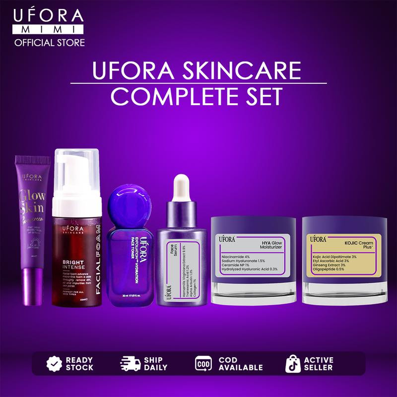 UFORA SKINCARE Complete Set Facial Foam Toner Serum Sunscree - TikTok ...