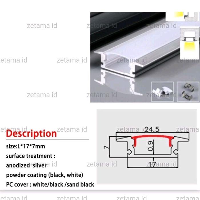 Jual Cover LED Aluminium Profile LED Strip LED Strip Cover 1 Meter ...