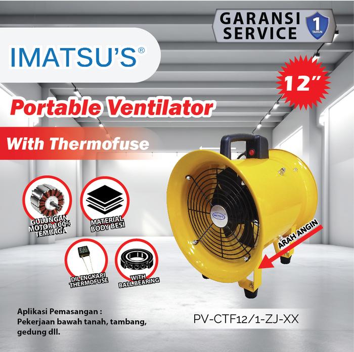 Promo IMATSU'S Portable Ventilator / Blower / Exhaust 12 Inch Kipas ...