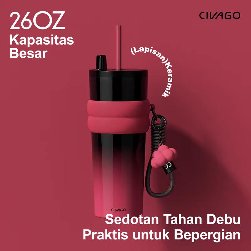 CIVAGO（26oz/768ml）Tumbler Kopi Stainless Steel dengan Tutup - Shop ...