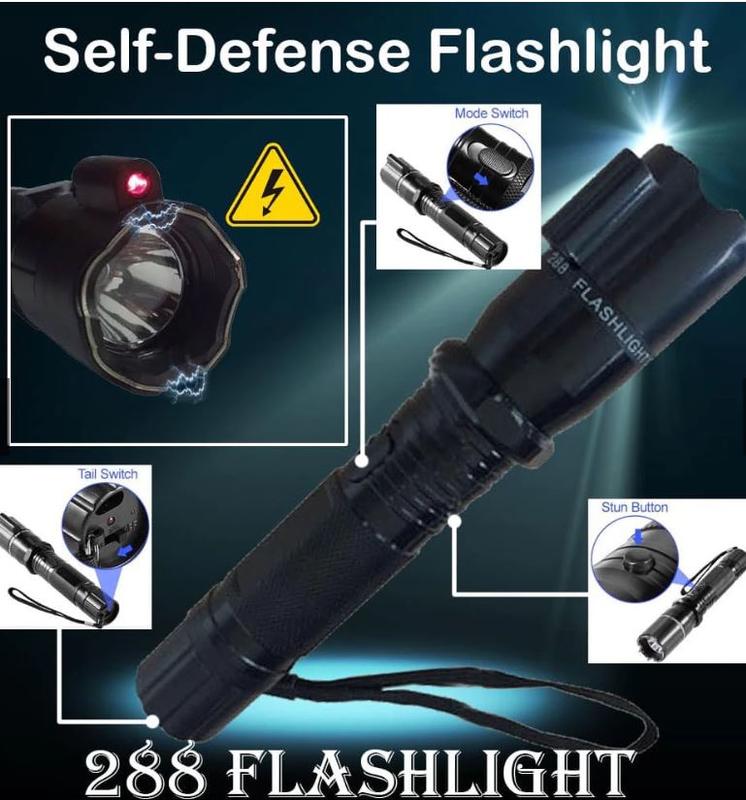 288 LED Flashlight Rechargeable Multifunctional Dimming Flashlight ...