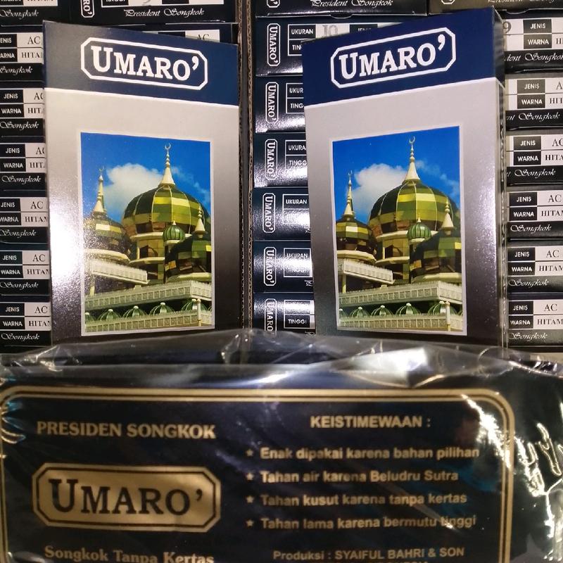 Peci Beludru Sutra Halus Tanpa Kertas UMARO' Hitam Polos No. 5-10 ...