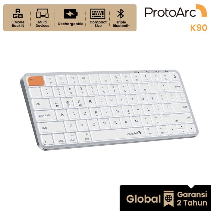 Promo ProtoArc K90-A Keyboard Wireless RGB Compact untuk Mac Triple ...