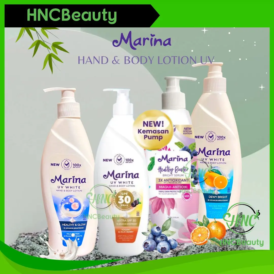 MARINA Hand & Body Lotion UV White 350ml PUMP / Healthy Glow / Dewy ...