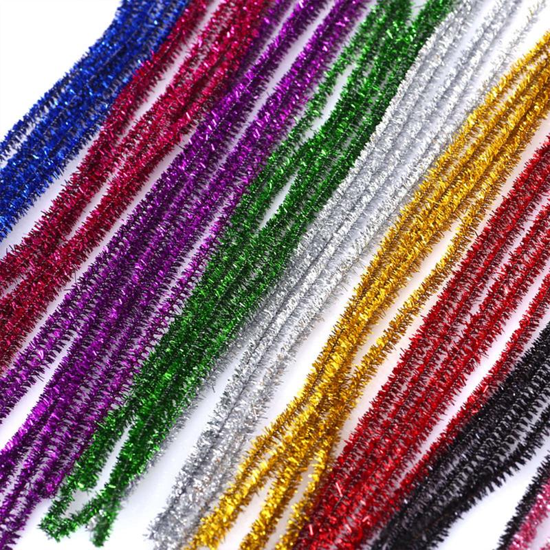 100Pcs/Set Multicolour Fuzzy Wire Flower DIY Chenille Stem Pipe ...