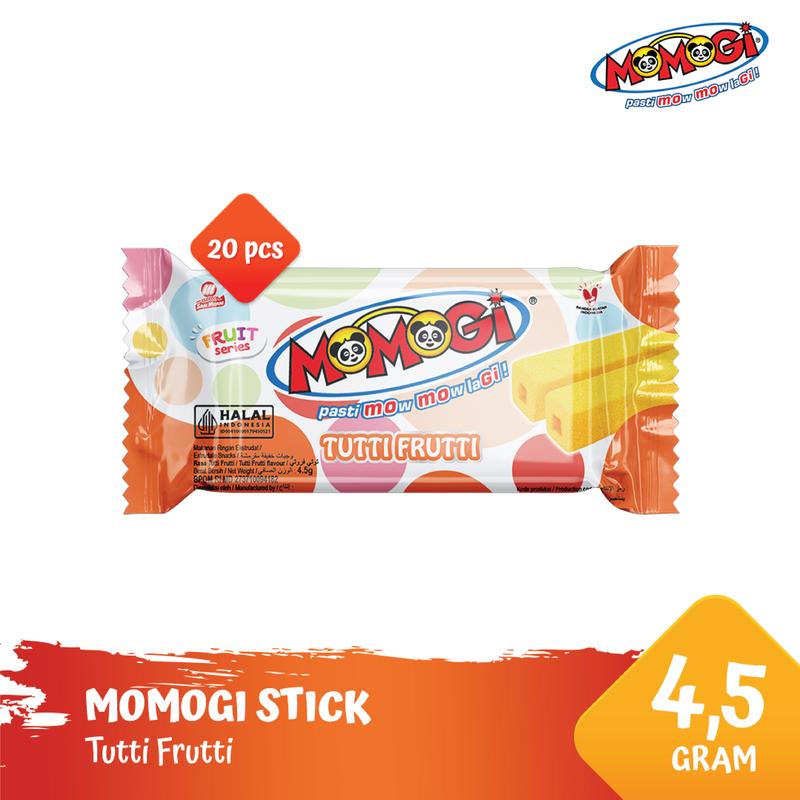 Momogi Stick Snack Makanan Ringan 4,5gr - Tutti Frutti [1 Box @ 20 Pcs ...