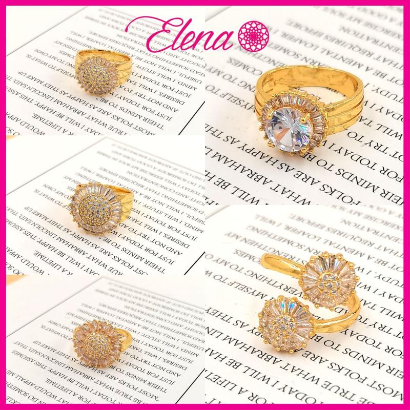 Elena Emas Korea Ring - Cincin Dewasa Design MATAHARI (ER331)(ER332 ...