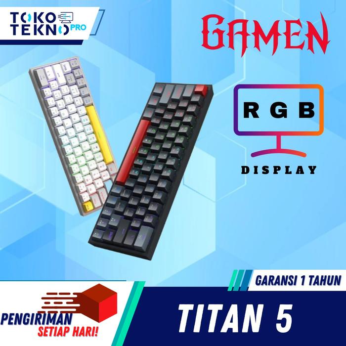 Promo Gamen Titan V / 5 Wired Gaming Keyboard 60% Mechanical Garansi ...