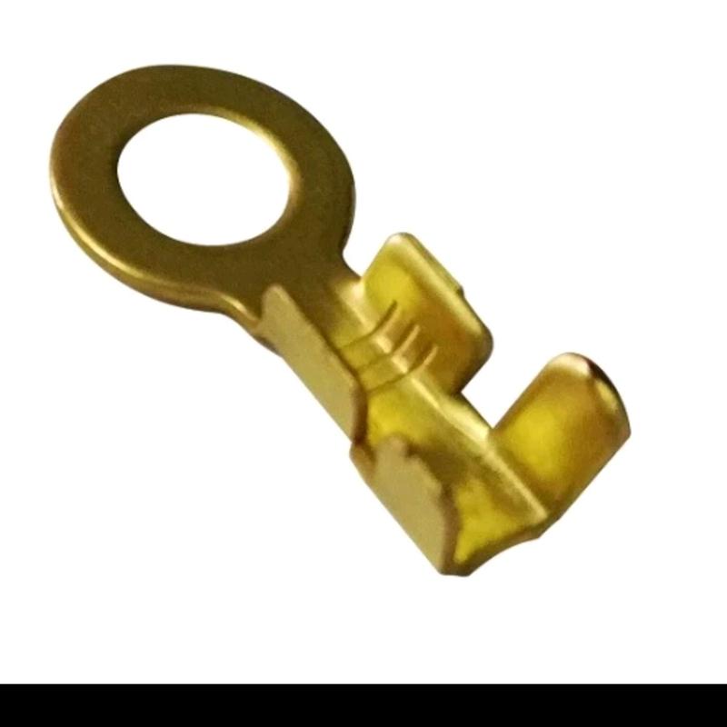 6mm Ring Terminal Clip Wire Universal Gold Brass Car Round Terminal ...