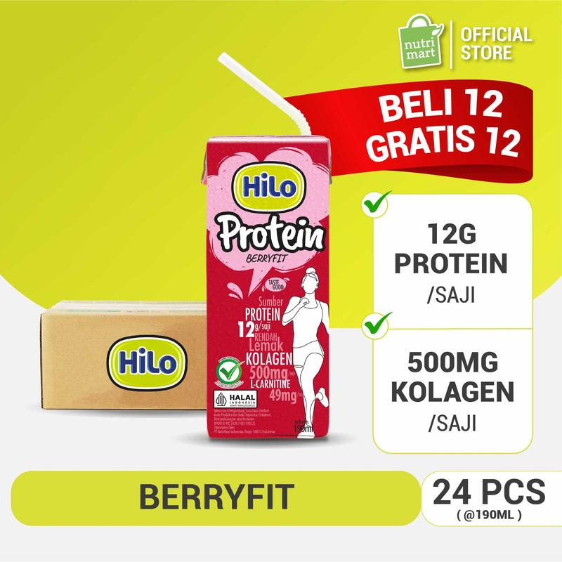 Buy 12 Get 12 FREE - HiLo Ready to Drink Protein Berryfit 190ml - Shop ...