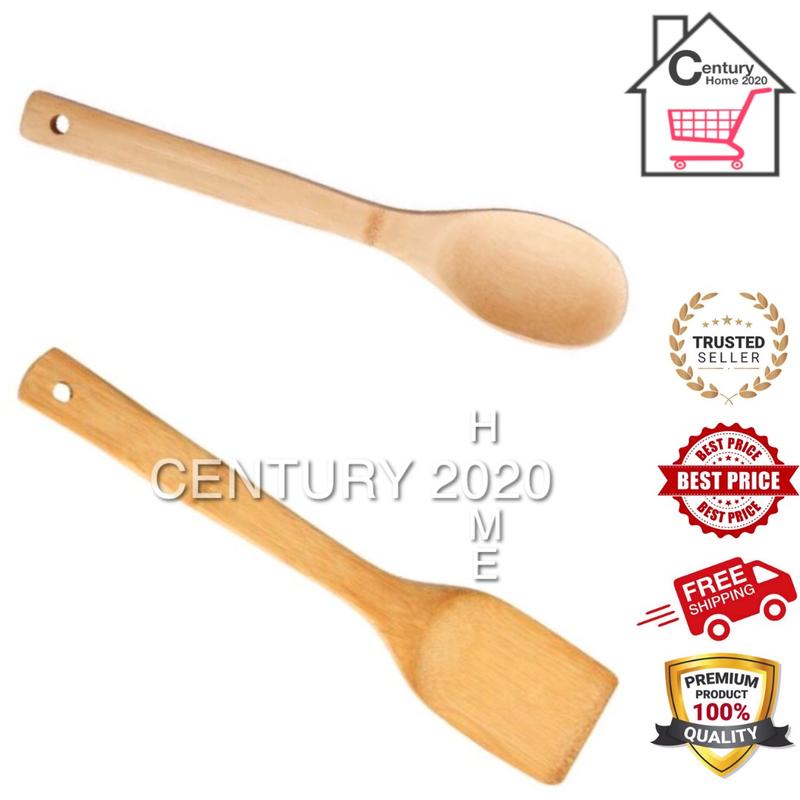 Bamboo Solid Turner Spatula Spoon Bamboo Non-Stick Cooking Utensils ...