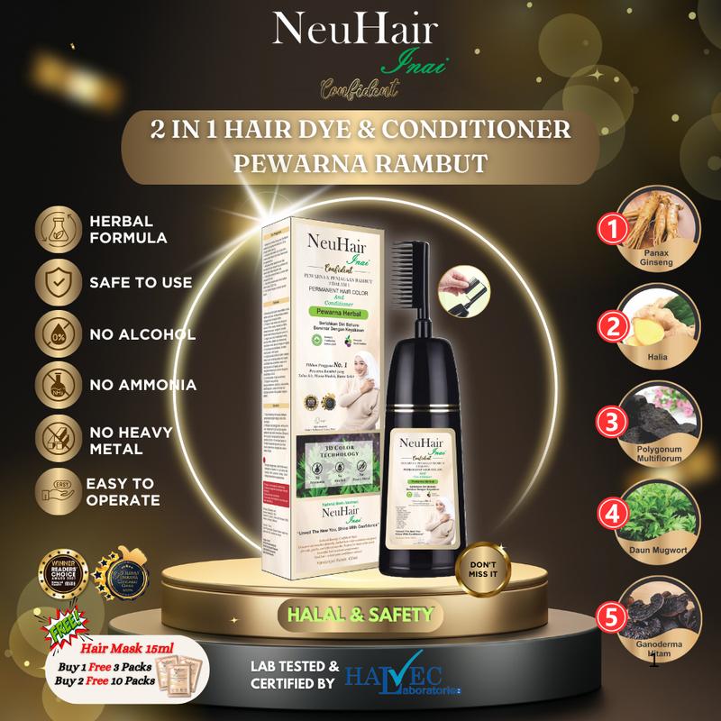 NeuHair 400ml Herbal Inai Pewarna Rambut Hair Dye Color - Telus ...