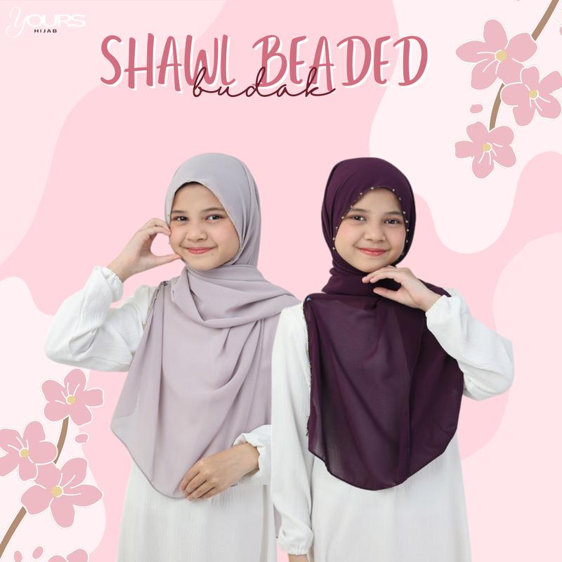 YH Shawl Manik/ Shawl Beads Viral Budak (Heavy Chiffon) – Flowy ...