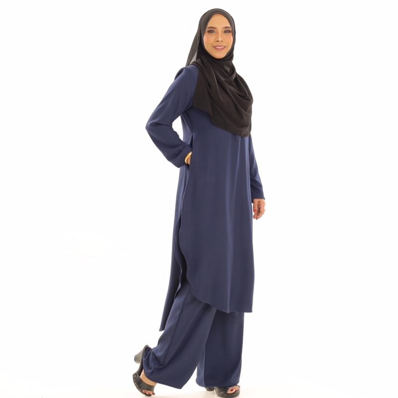 Suit Muslimah Alviera dark blue comocrepe Clothing dsrk blue - TikTok ...