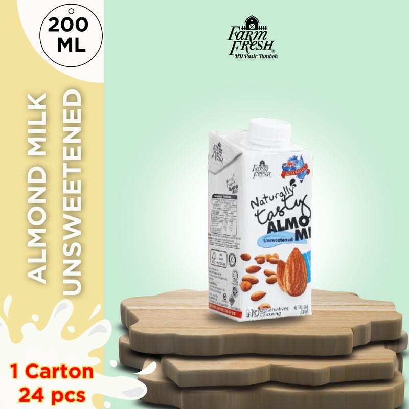 Farm Fresh Almond Milk Unsweetened UHT 200ml x 24packs - TikTok Shop ...