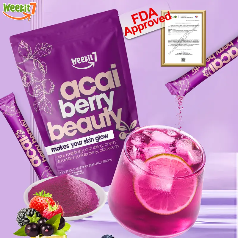 Weekit7 Acai Berry Powder FDA Approved 7 in 1 Mixed Berries Drink with ...