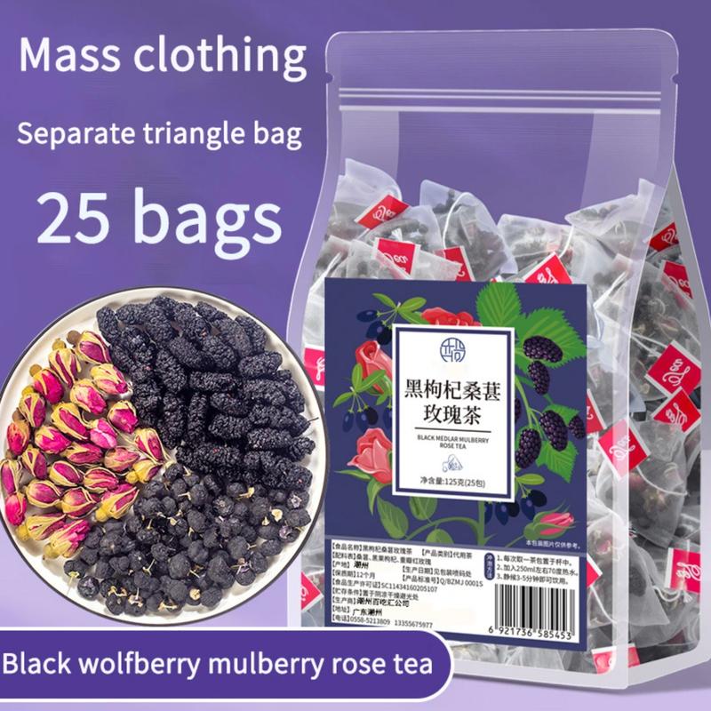 Teh Bunga Gabungan, Teh Hitam Buah Wolfberry Mulberi Mawar, Pek ...