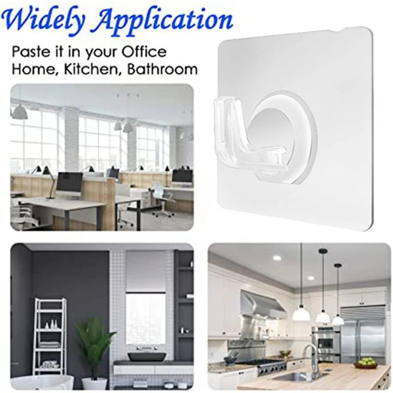 Double Sided Adhesive Wall Hook Non-Marking Screw Sticker Hook Punch ...