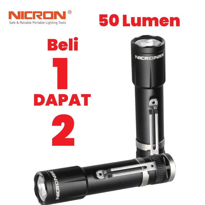 Promo NICRON N3 Senter Pocket Clip - 50 Lumens - Jarak Sorot 68 meter ...
