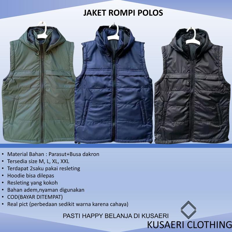 JAKET ROMPI POLOS MOTOR M L XL XXL/JAKET VEST ROMPI POLOS/ROMPI - Shop ...