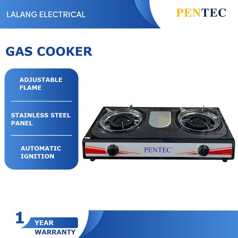 Pentec Double Burner Stainless steel Body Gas Stove MD-851 Dapur ...