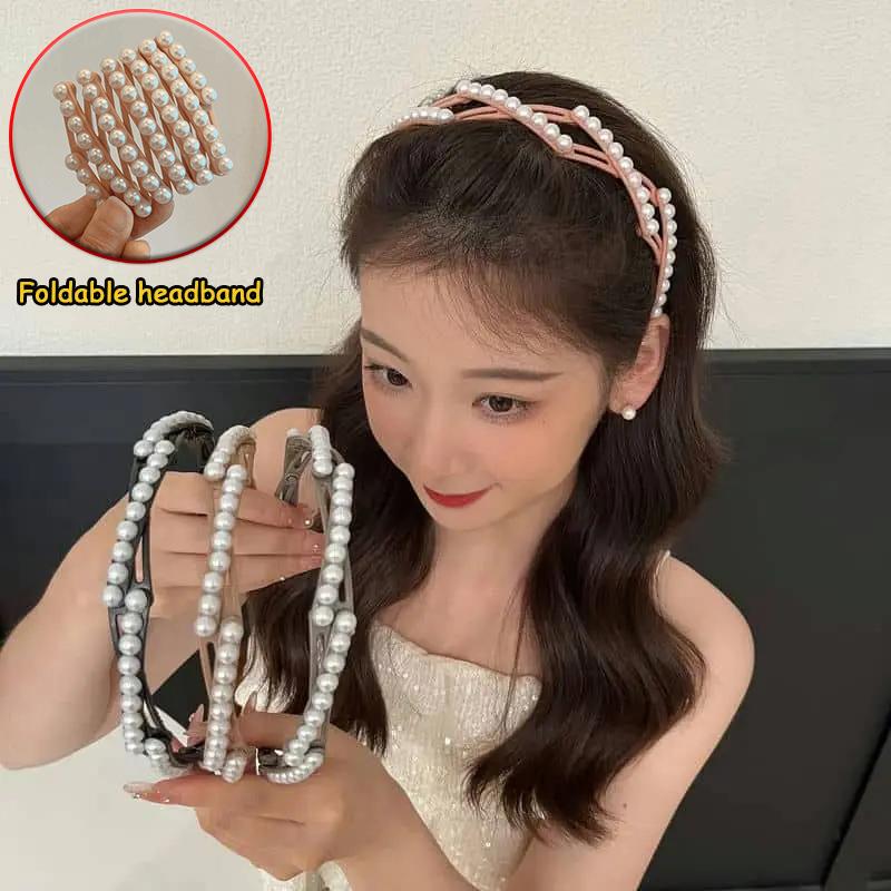 Sweet retractable foldable hair bundle headband women's hair - TikTok ...