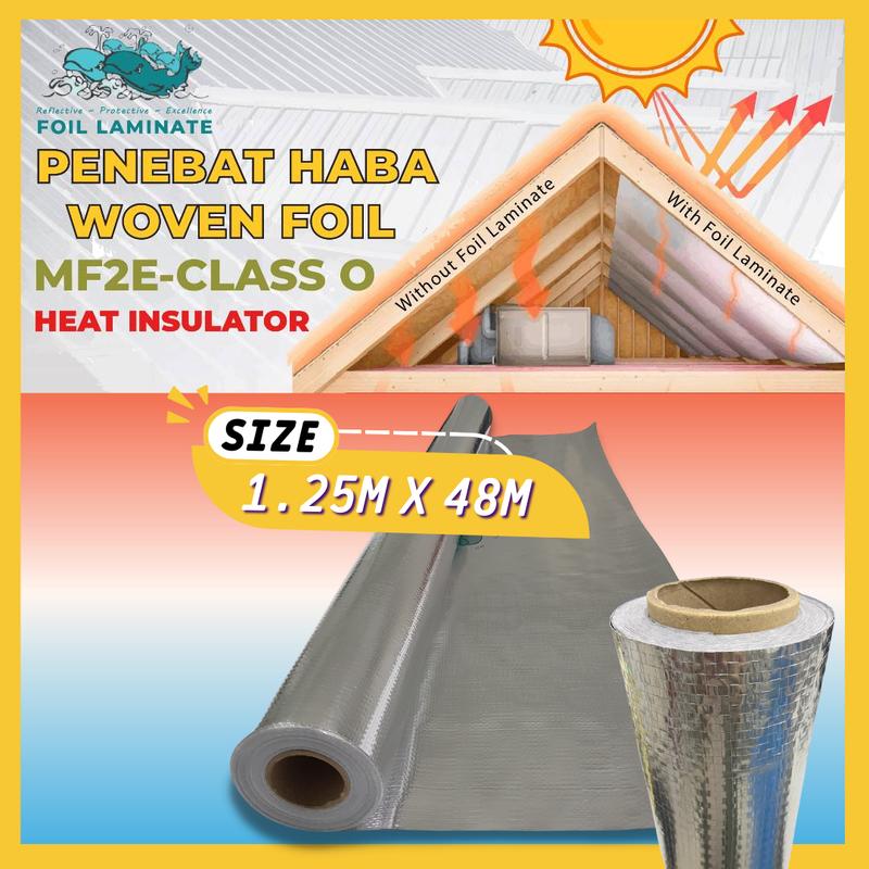 MF2E Class O Aluminium Foil Woven Foil (48M-L) Penebat Haba Bumbung ...