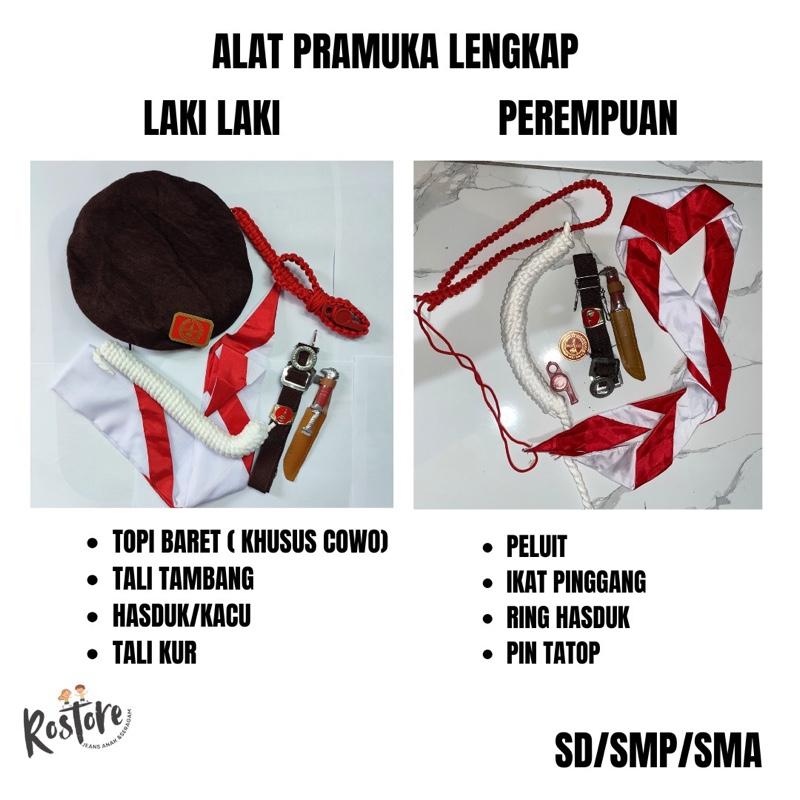 Alat Pramuka Sekolah Lengkap Satu Set Anak Laki Laki Dan Perempuan ...