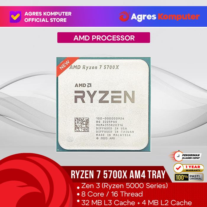 Promo AMD CPU PROCESSOR RYZEN 7 5700X (8C/16T + 3.4-4.6GHZ) 32MB CACHE ...