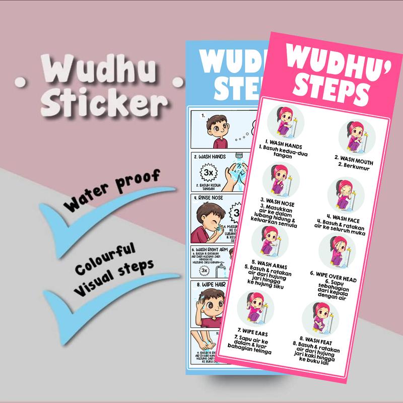 Sticker Wudhu Bergambar/Sticker Cara-cara Mengambil Wudhu - TikTok Shop ...