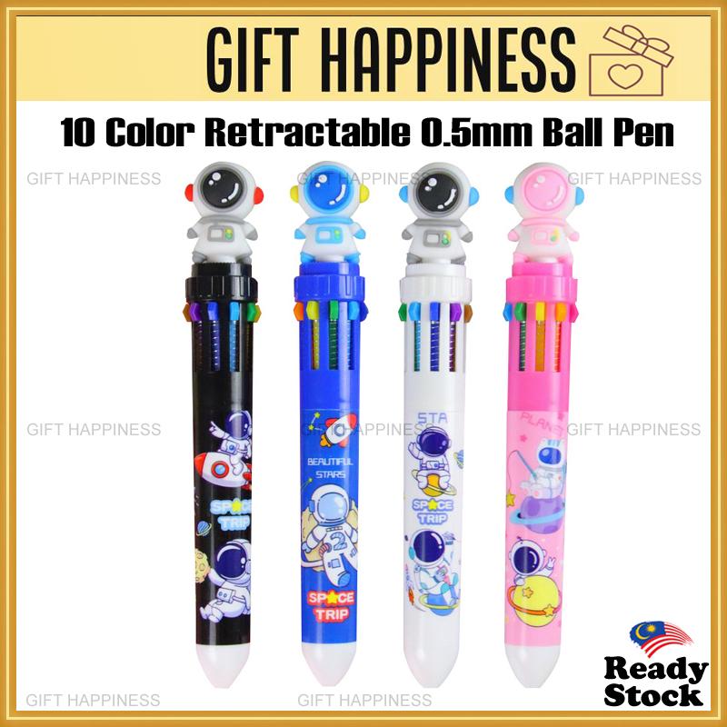 Astronaut 10 Color Retractable 0.5mm Ball Pen Kids Birthday Party ...