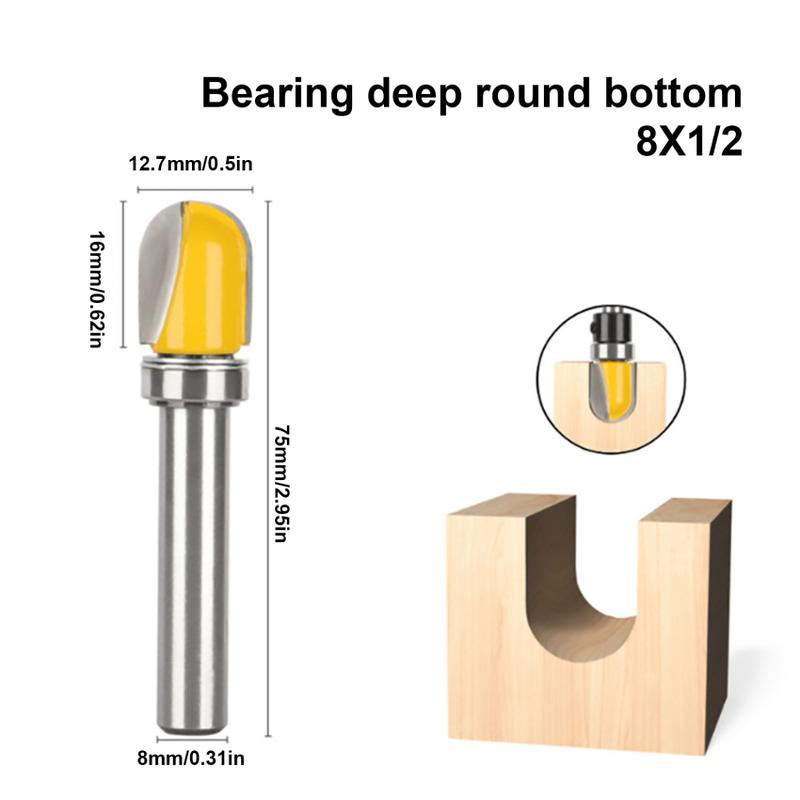 8mm handle 1-1/8 3/4 Diameter bowl tray router drill head and round ...
