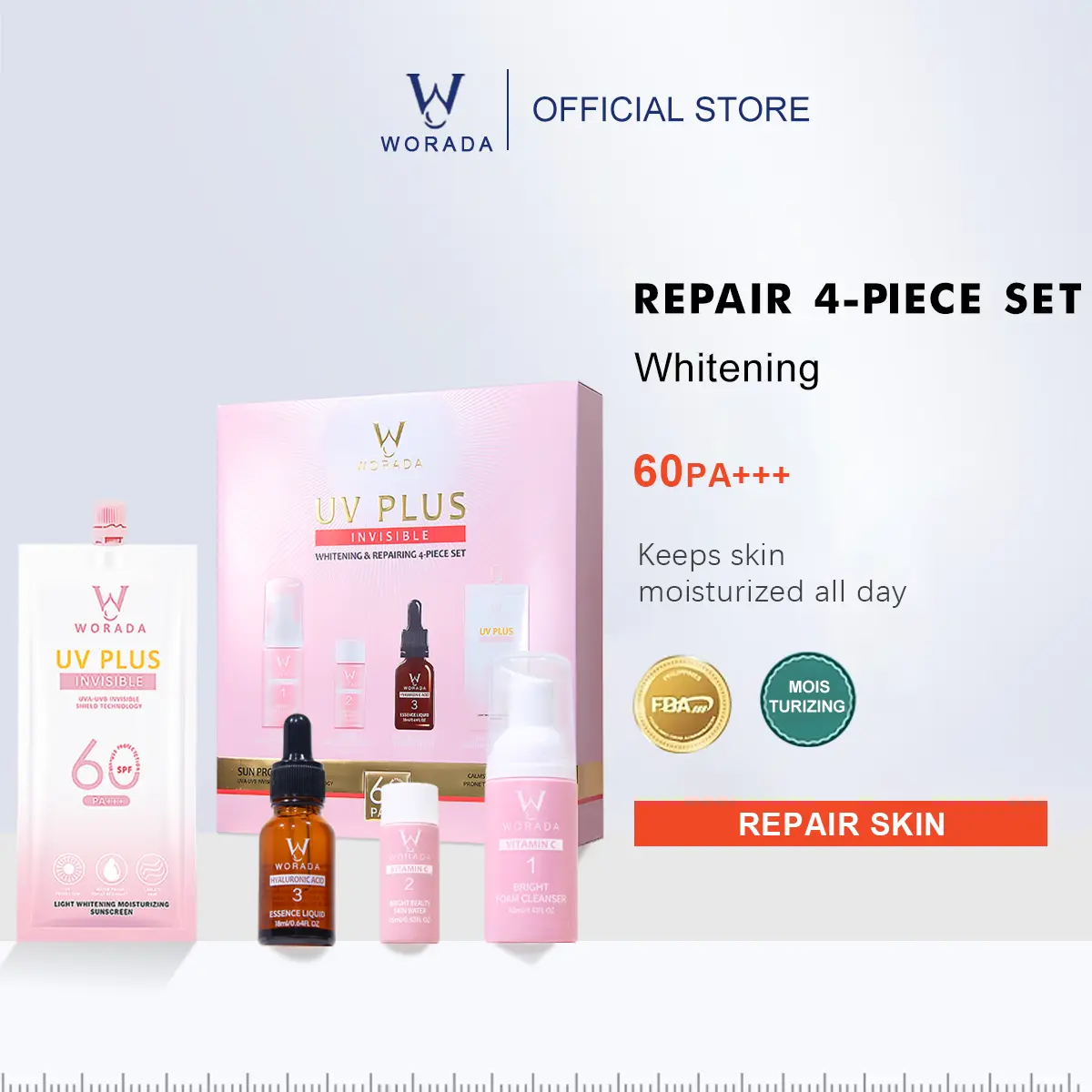 WORADA Whitening Skin Renewal Set UV Plus New Upgraded Whitening ...