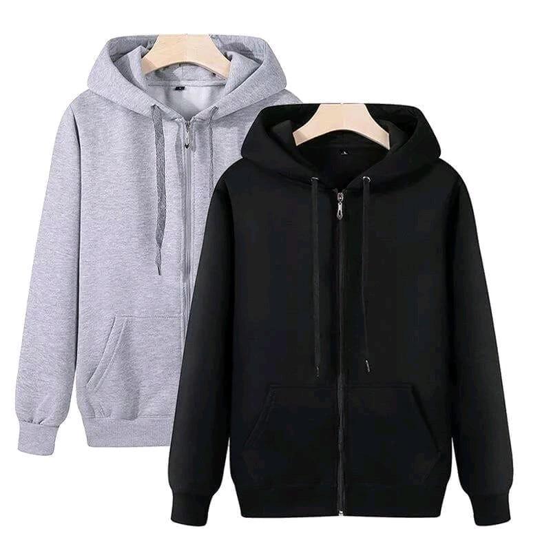 [S-XXL] Unisex Plain Zipper Hoodie Jacket Kain Cotton Dan Kain - TikTok ...