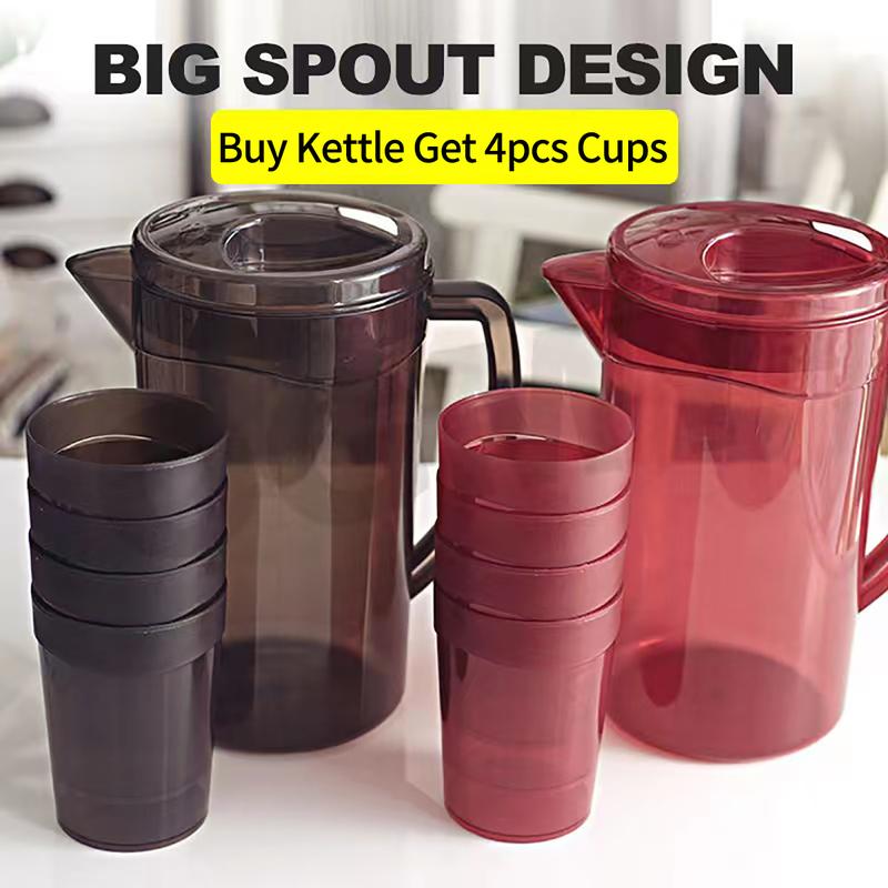 1500ml Plastic Pitcher with 4 Cups large pitsel pitcher with - TikTok ...