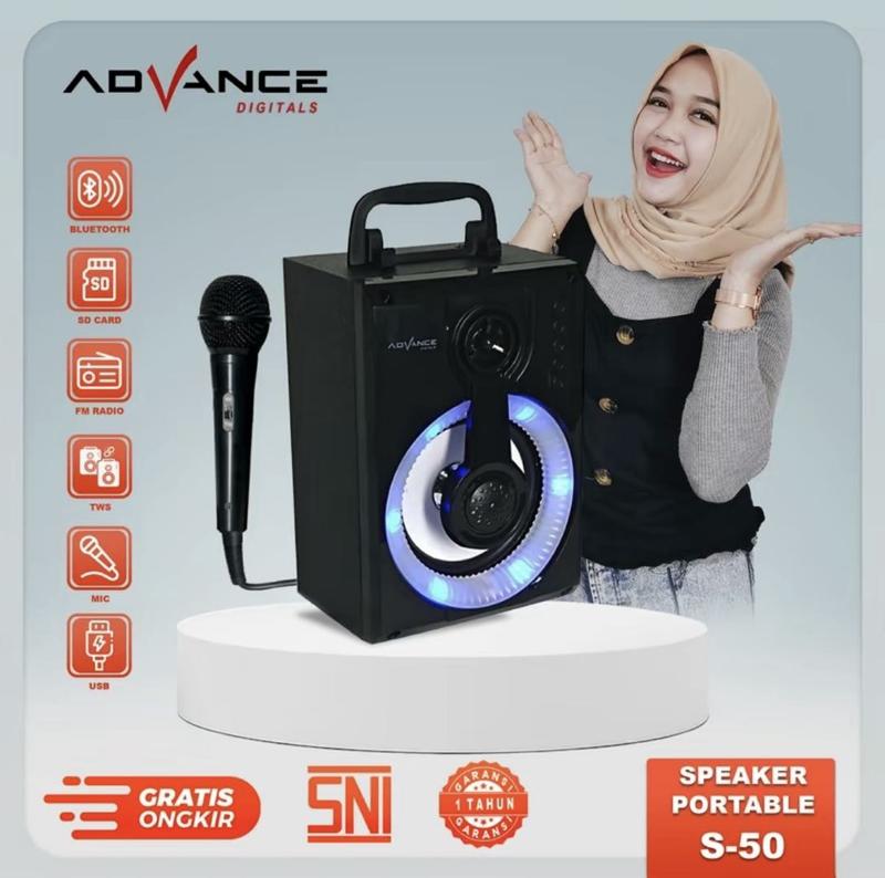 【COD】 Advance S-50 Speaker Karaoke Musik Box Bluetooth 4" Di - Shop ...