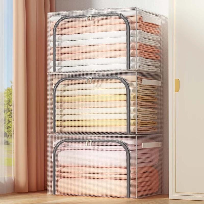 SimHome 24L/66L/100L Clothes Storage Box Transparent Foldabl - TikTok ...